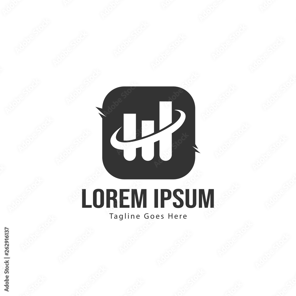 Chart logo template design. Chart logo with modern frame isolated on ...