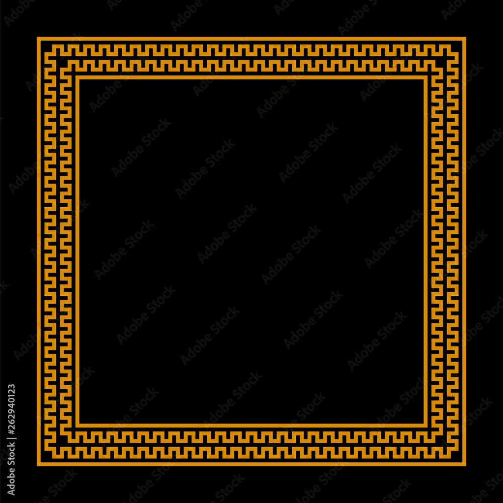 square vector frame with seamless meander pattern. greek fret repeated ...