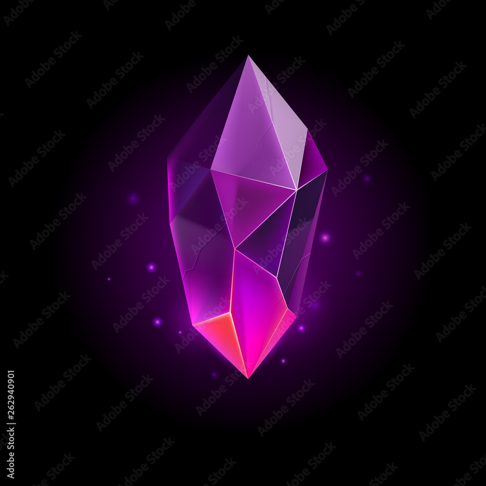 Gem or Crystal. Purple Magic Gemstone. Precious Gem Icon. Luxury Symbol ...