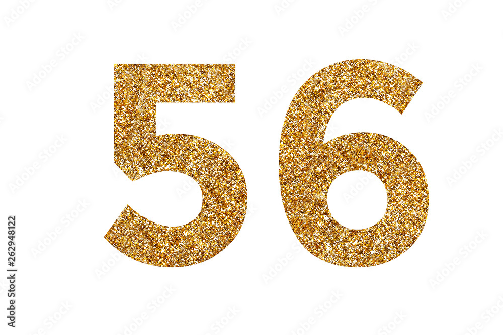 Number 5 And 6 Letters And Numbers From Golden Grains Of Sand English