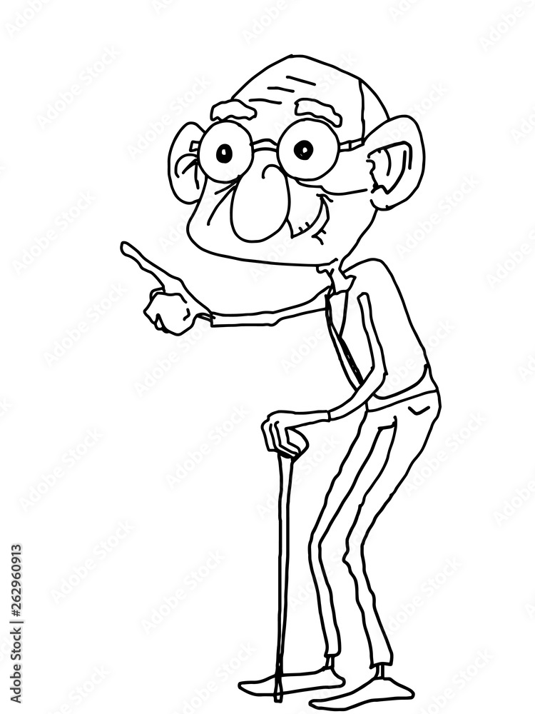 old characters cartoon illustration line drawing coloring Stock ...