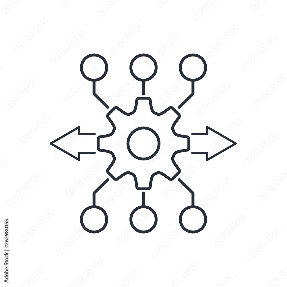 Expansion, implementation. Vector linear icon. Stock Vector | Adobe Stock