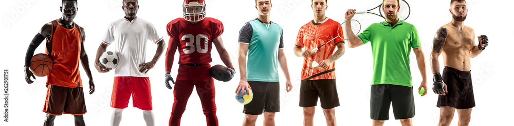 Sport collage about female athletes or players. The tennis, running ...