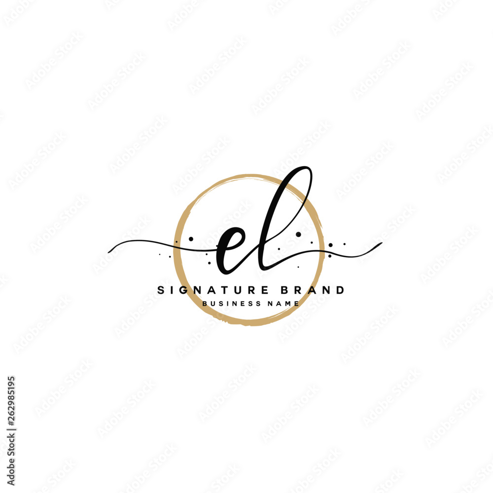 E L EL Initial letter handwriting and signature logo. Stock Vector ...