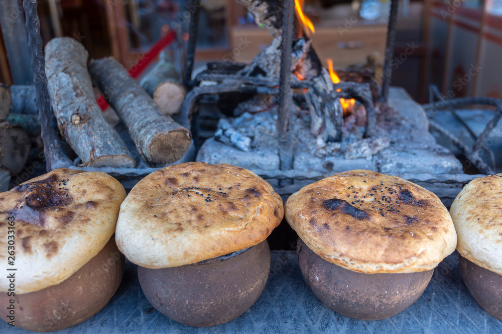 Clay pots for the Turkish Testi Kebab traditional Turkish cuisine ...