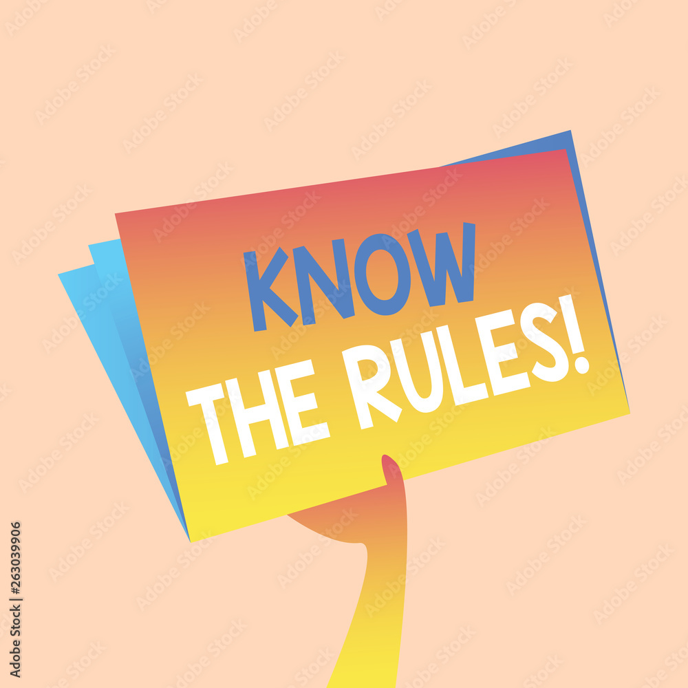 Handwriting text writing Know The Rules. Conceptual photo set explicit ...