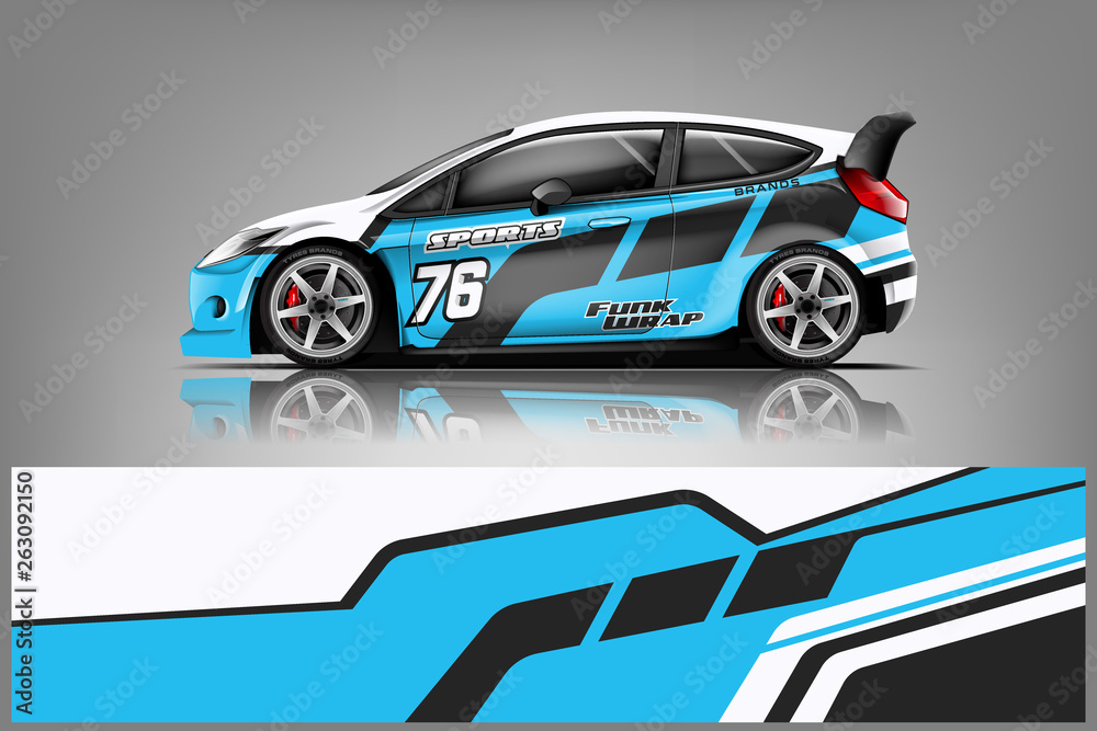 Car decal wrap design vector. Graphic abstract stripe racing background ...