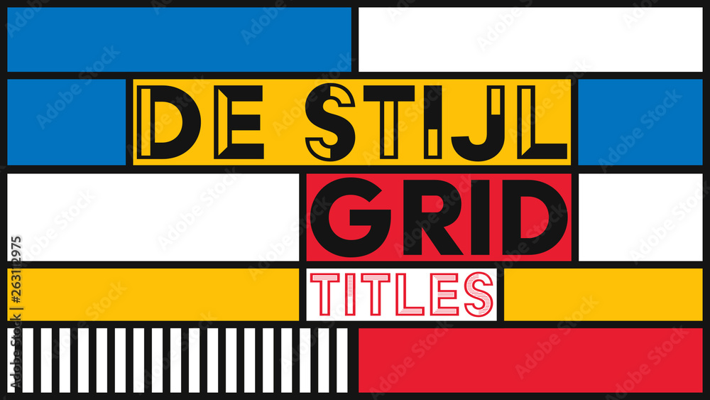De Stijl Grid Title Stock Template | Adobe Stock