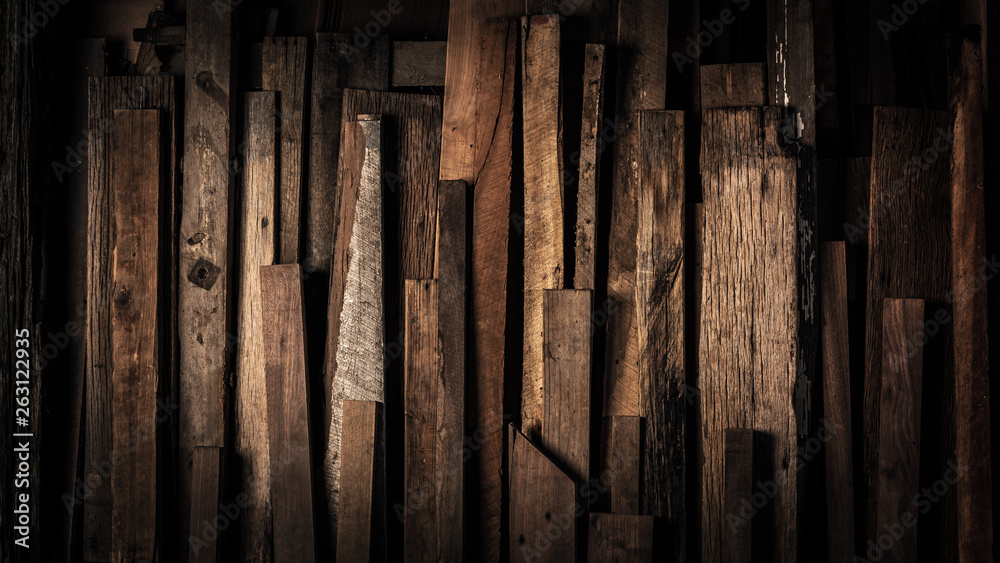 Stack Of Old Rustic Reclaimed Wood Pieces With Various Sizes And ...