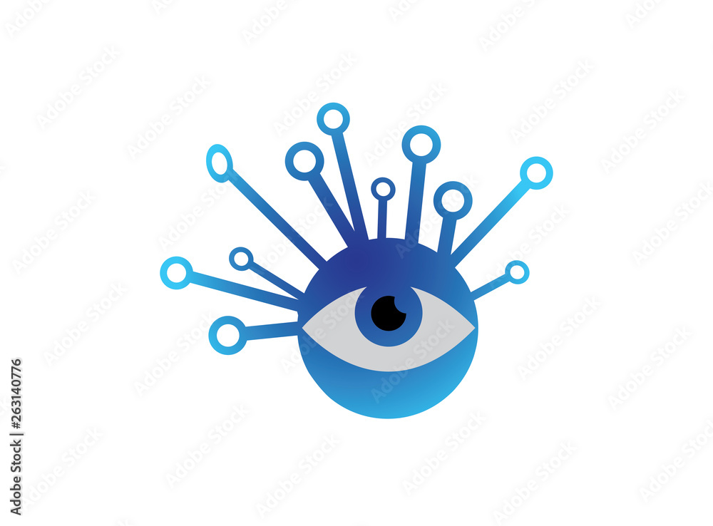 Technology eye icon for logo design illustrator, high tech symbol ...