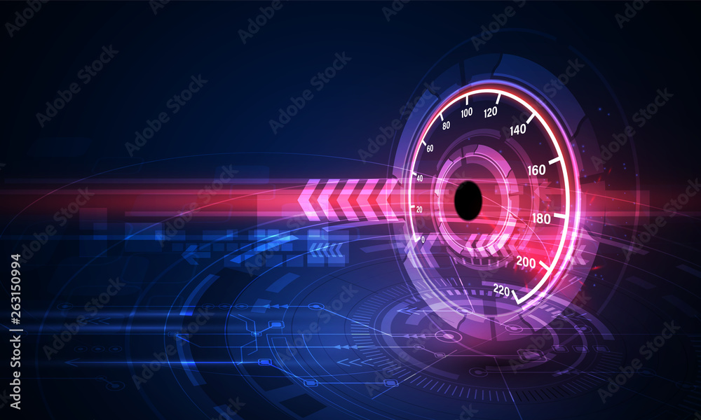 Speed motion background with fast speedometer car. Racing velocity ...