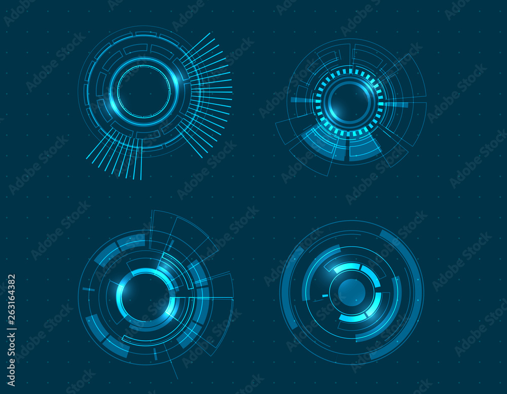 Vector icon set technology circle design. Stock Vector | Adobe Stock