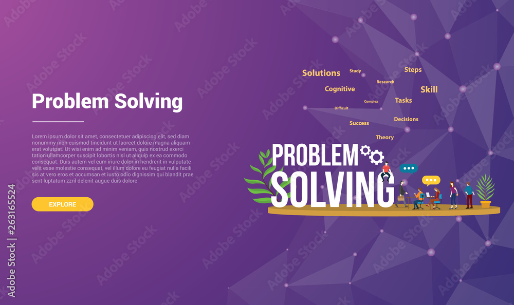problem solving concept for website template landing homepage banner ...