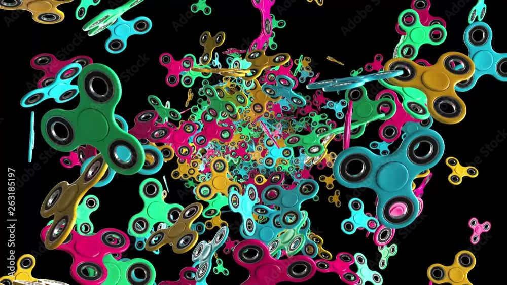 Fidget Spinners in a Seamless Loop with No Background Stock Video ...