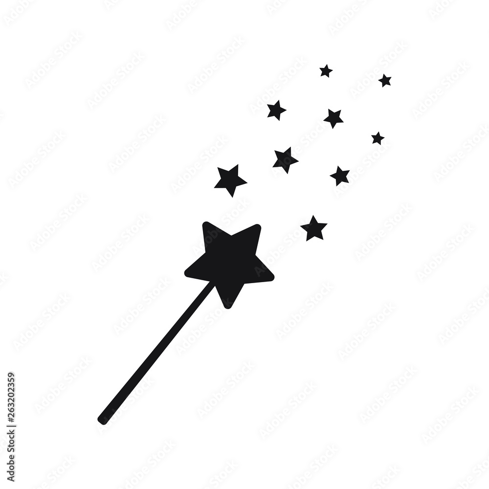 Vector Magic Wand icon with star sparkle. Stock Vector | Adobe Stock