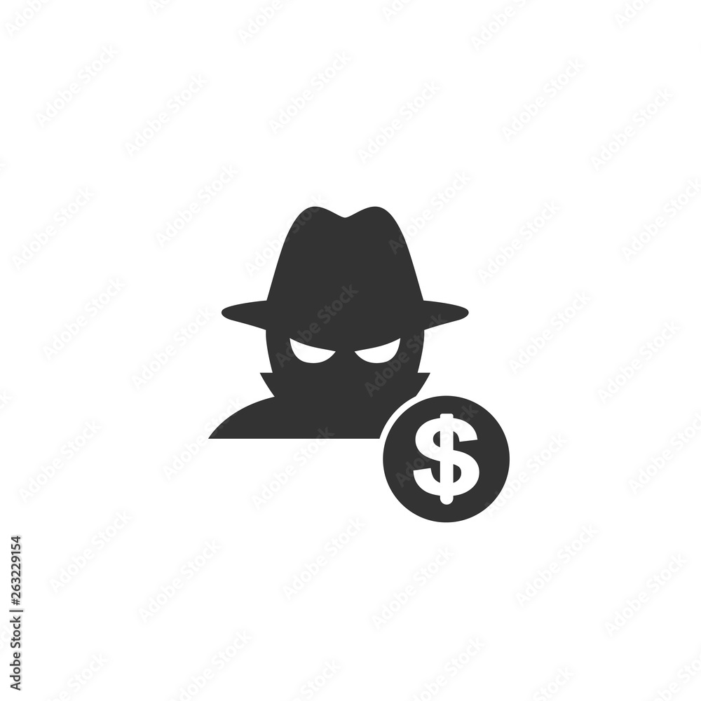 Fraud icon in simple design. Vector illustration Stock Vector | Adobe Stock