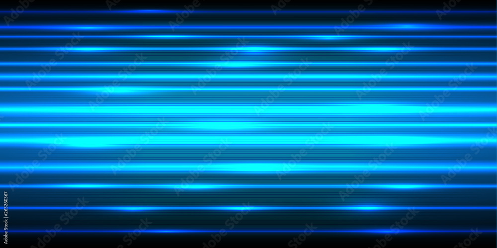 Abstract blue light power line fast speed on black design modern ...