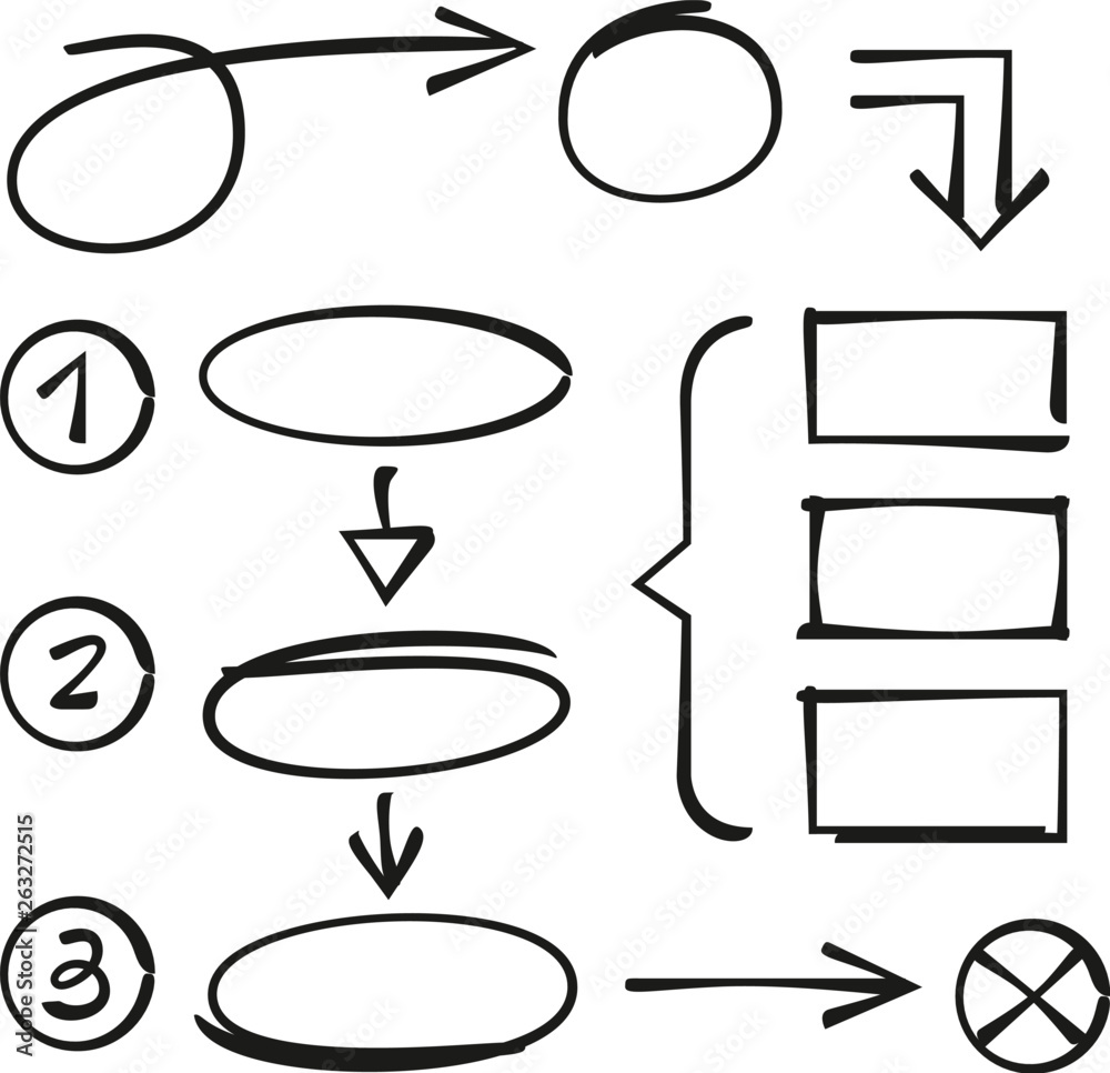 hand drawn diagram elements Stock Vector | Adobe Stock