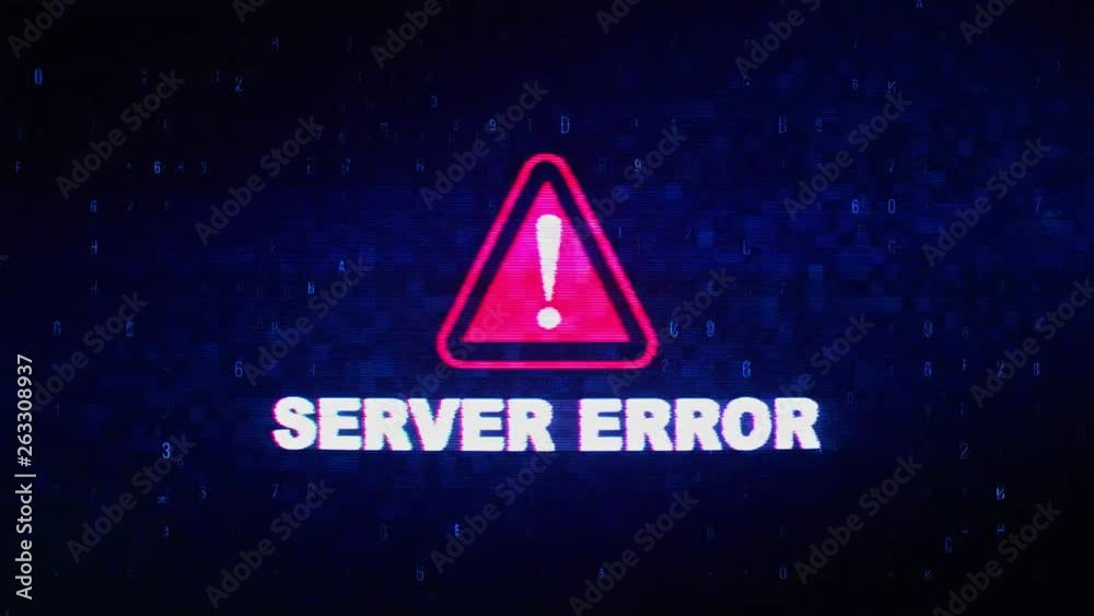 Server Error Text Digital Noise Glitch Effect Tv Screen Background ...