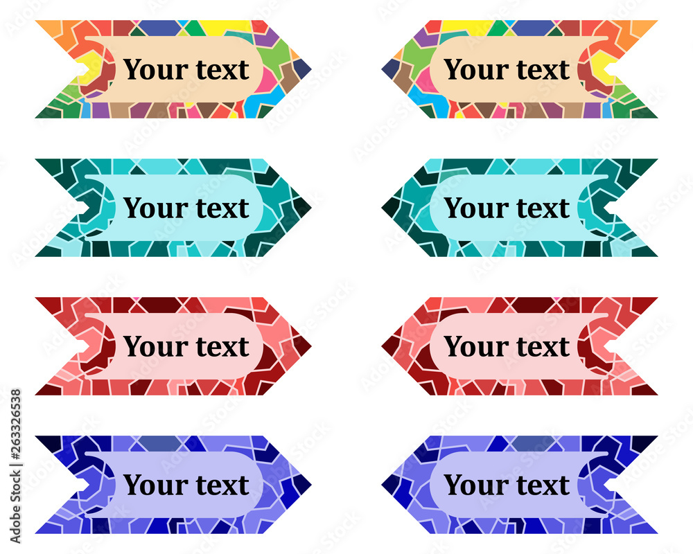 Large arrow with space to place text in different colors for use in ...