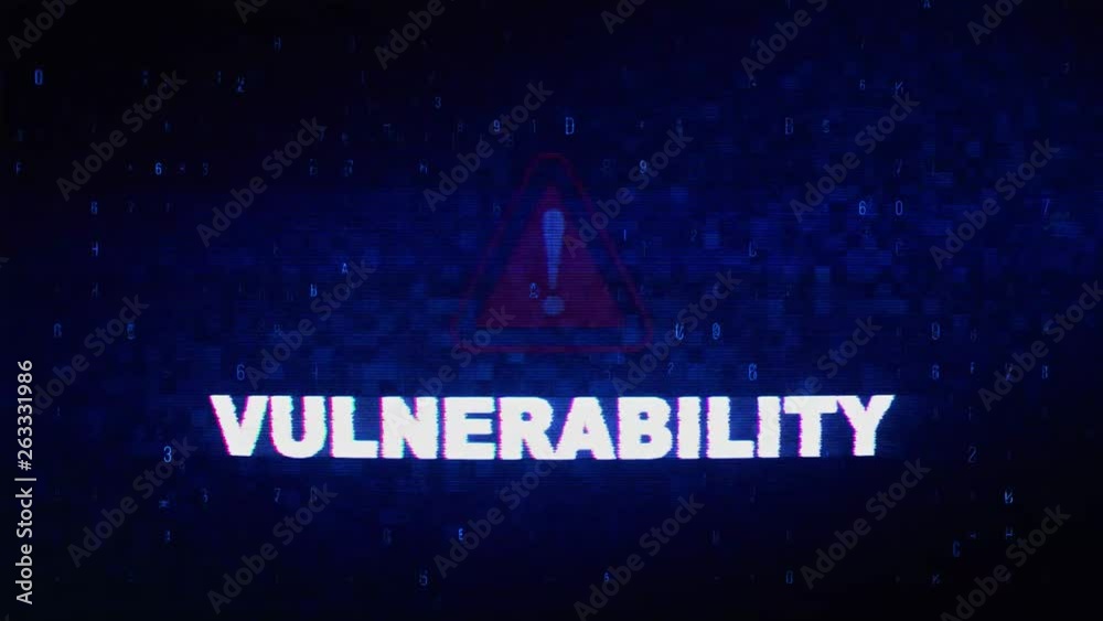 Vulnerability Text Digital Noise Glitch Effect Tv Screen Background. Login and Password With ...