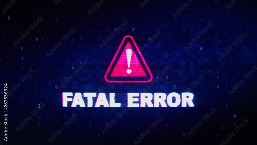 Fatal Error Text Digital Noise Glitch Effect Tv Screen Background ...