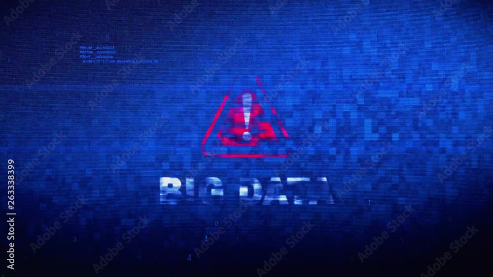 Big Data Text Digital Noise Glitch Effect Tv Screen Loop Background. Login and Password With ...