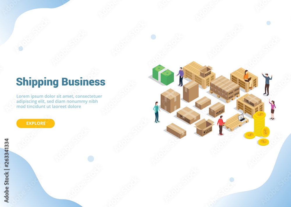 shipping shipment business concept for website template landing page ...