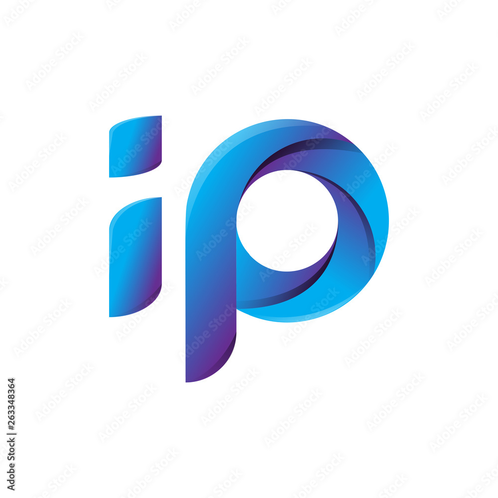 ip circle lowercase design of alphabet letter combination with infinity ...