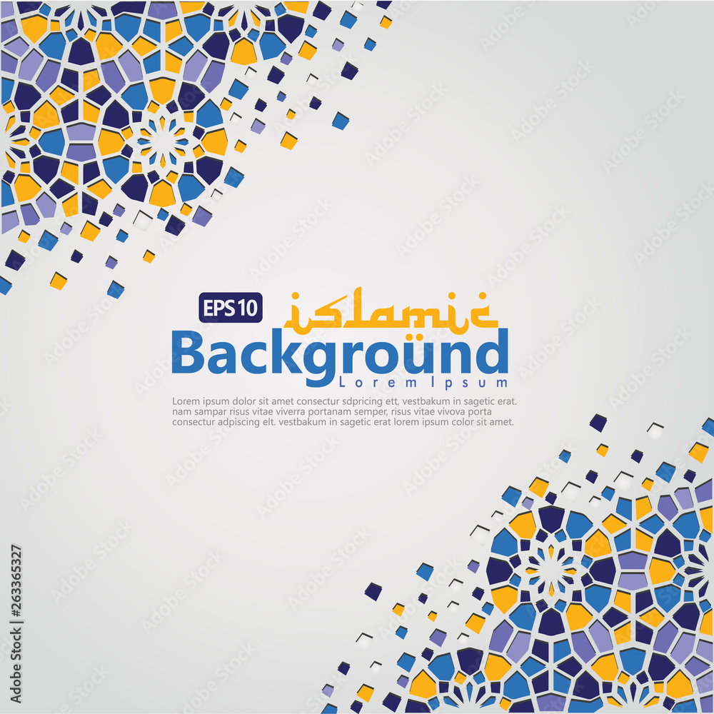 Islamic Background template for ramadan kareem, Ed Mubarak with islamic ornament Stock Vector ...