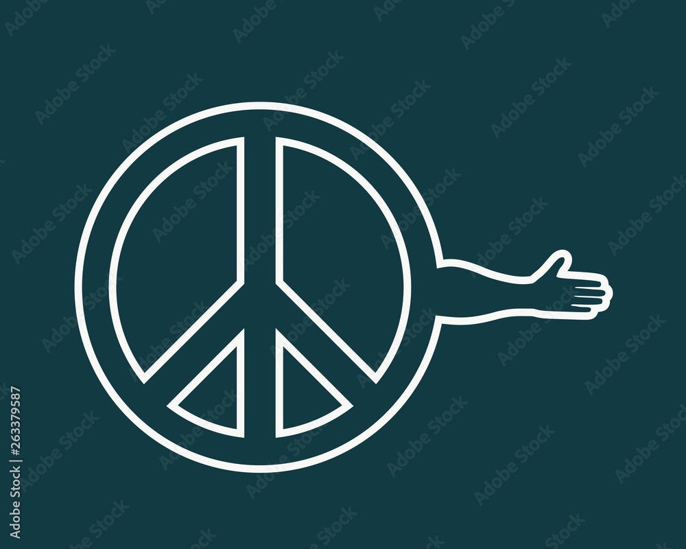 Symbol of Peace with human arm that ready to handshake Stock Vector ...