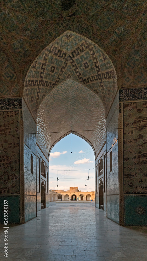 Ancient Jameh Mosque of Yazd represents Azari style of Persian ...