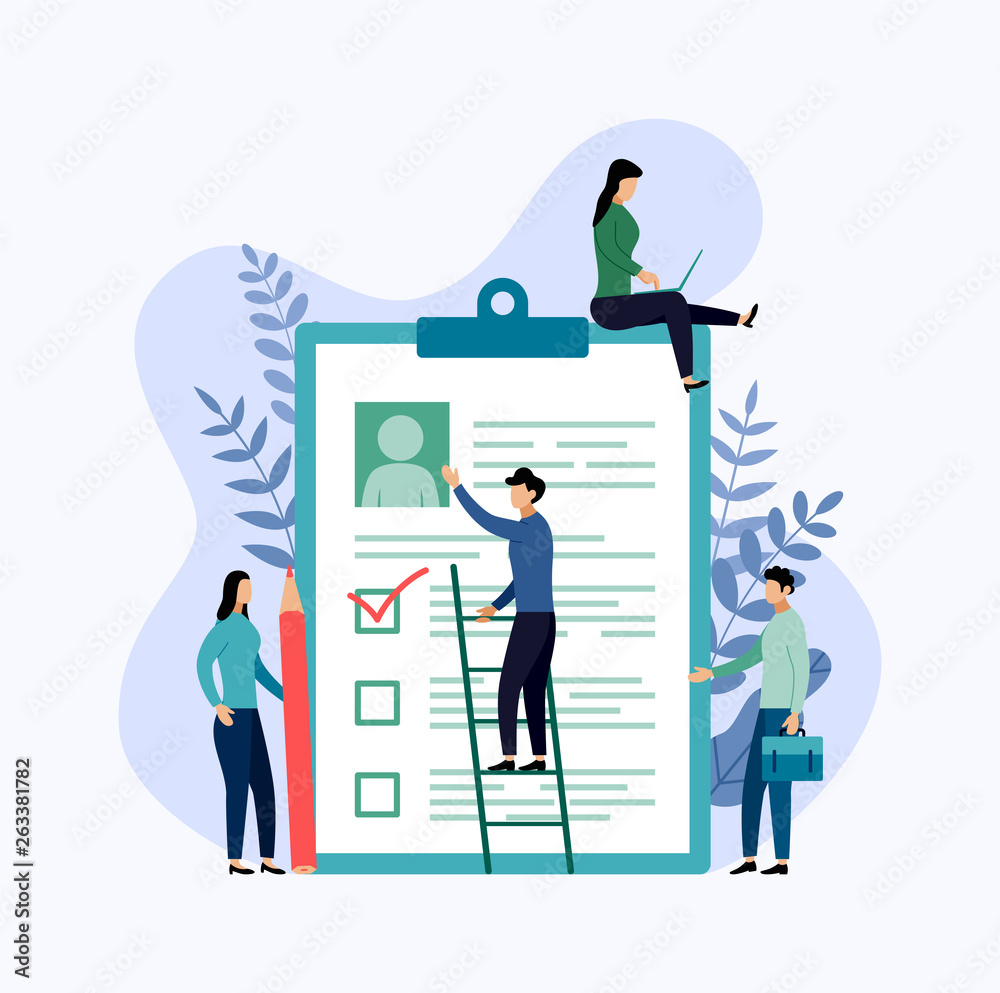 We are hiring, checklist, questionnaire, business concept vector ...