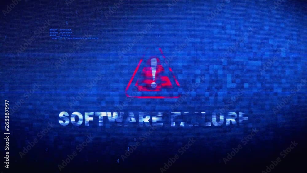 Vidéo Stock Software Failure Text Digital Noise Glitch Effect Tv Screen ...