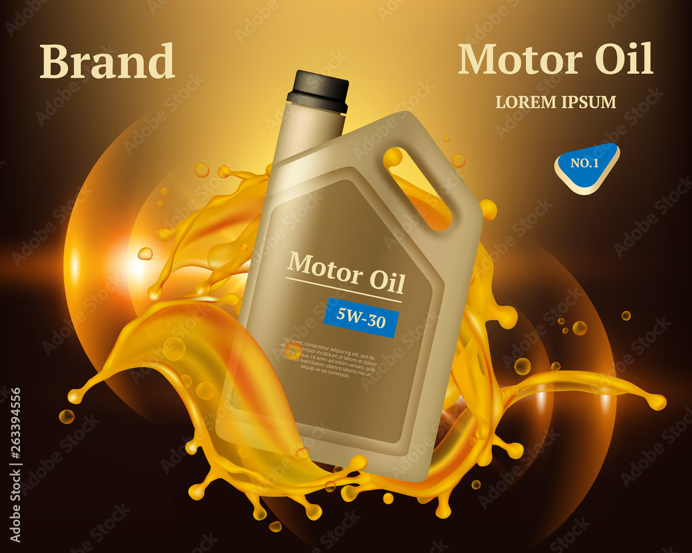 Machine oil. Engine diesel filter golden yellow drops and splashes ...