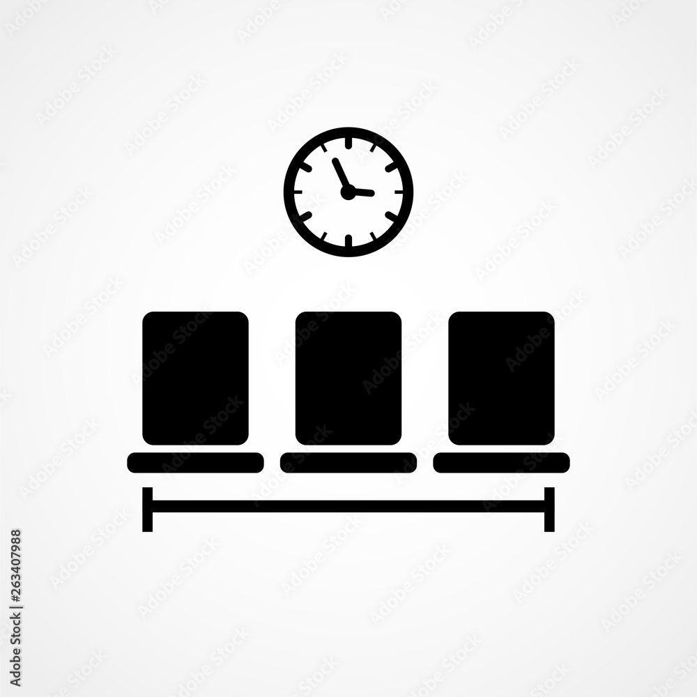 waiting room icon vector design. icon vector glyph style Stock Vector ...