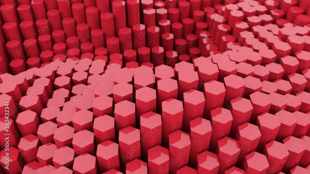 Vidéo Stock Abstract 3D hexagon waves background animation. Creative ...