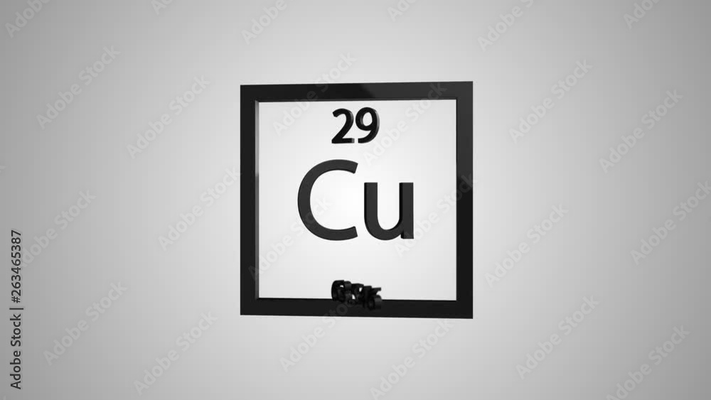 Copper modern icon 3D animation - periodic table element helium on gray ...