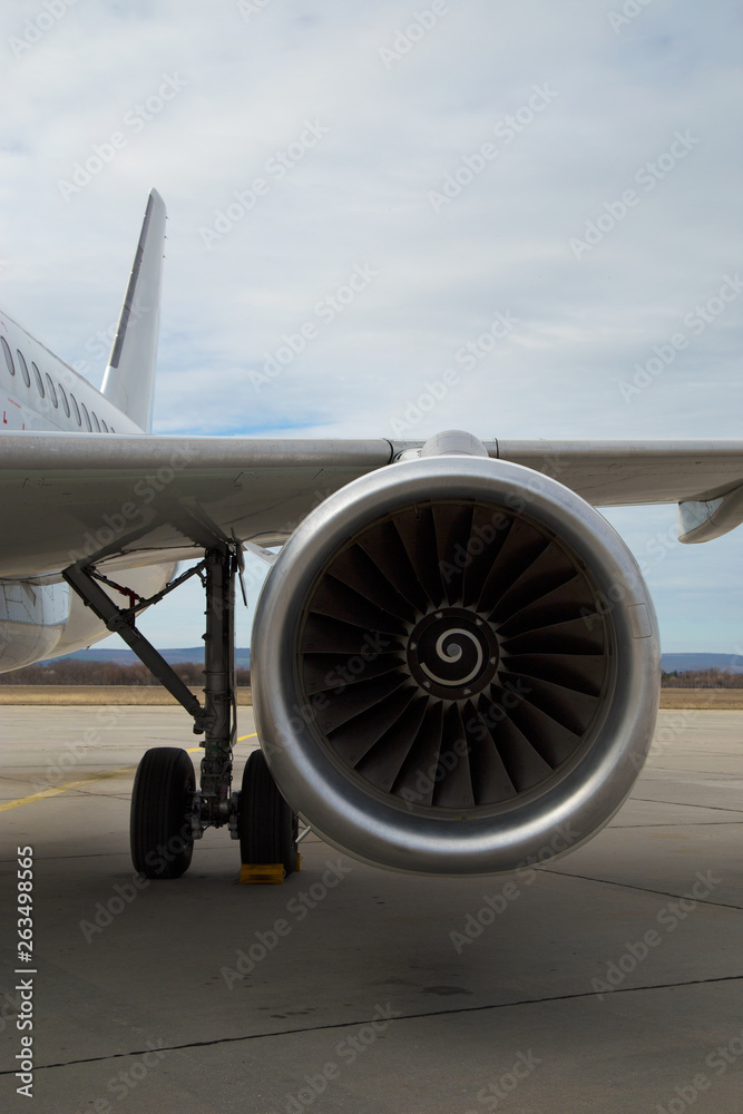 Airplane engine turbine Stock Photo | Adobe Stock