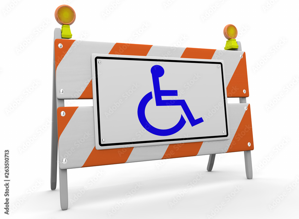 Wheelchair Disabled Person Symbol Disability Barricade Reserved Service ...
