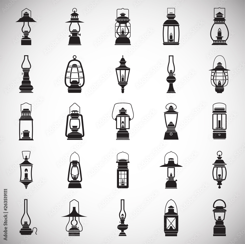 Lantern icons set on white background for graphic and web design ...