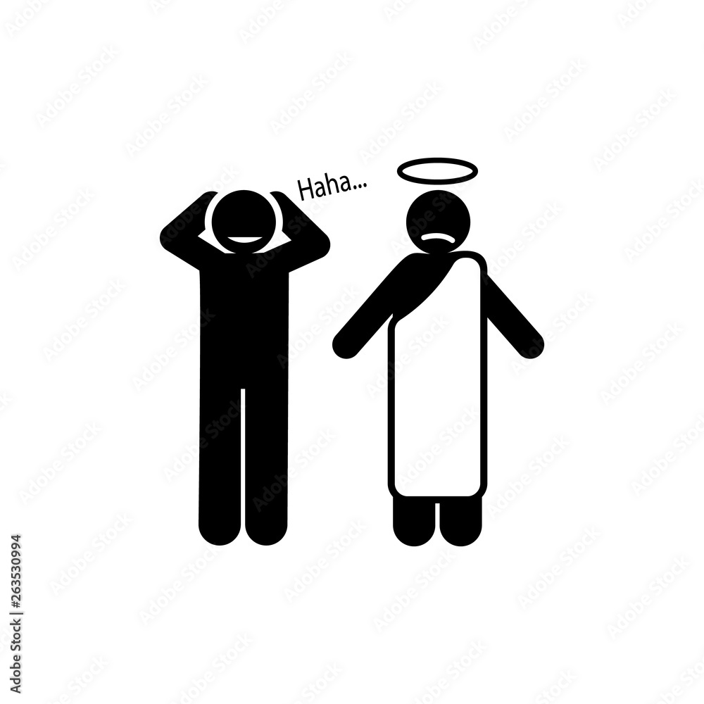 God, person, thankless, ungrateful icon. Element of negative character ...