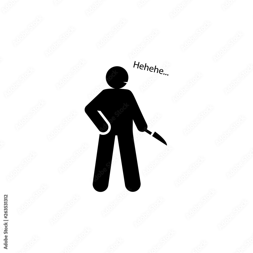 Harm, hurt, vengeance, vicious icon. Element of negative character ...