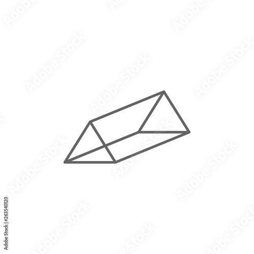 geometric figures, triangular prism outline icon. Elements of geometric ...