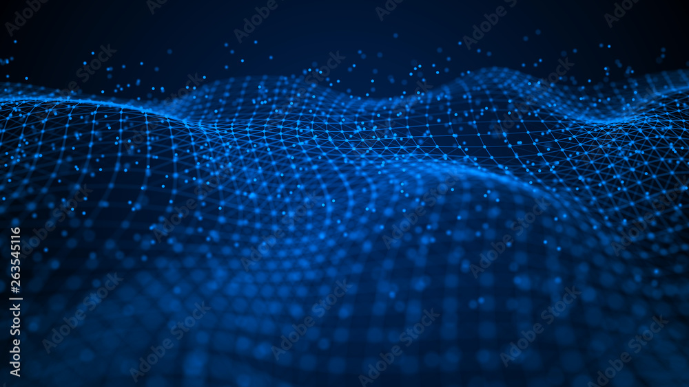 Wave 3d Futuristic Point Wave Abstract Background With A Dynamic Wave Data Technology
