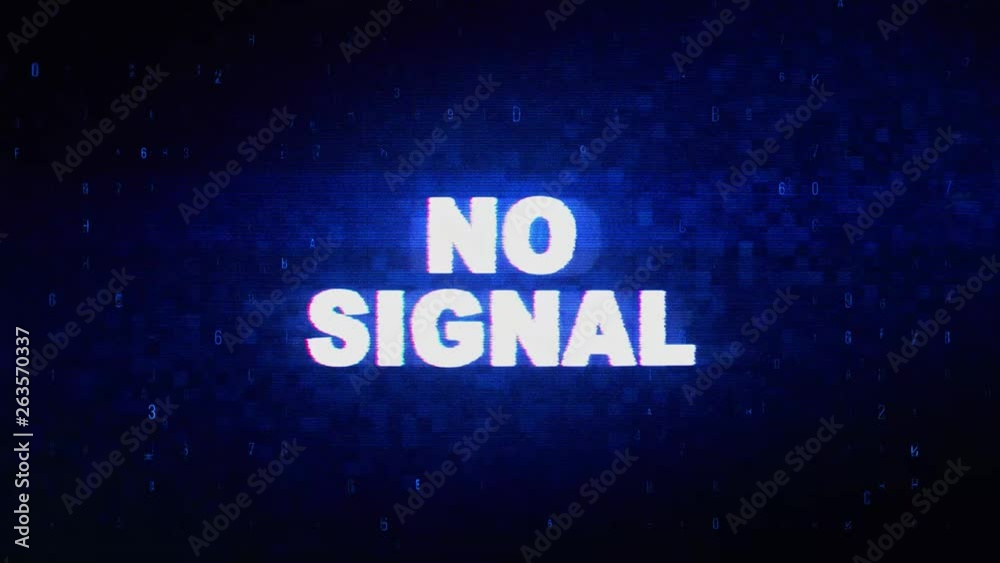 No Signal Text Digital Noise Twitch and Glitch Effect Tv Screen Loop Animation Background. Login ...