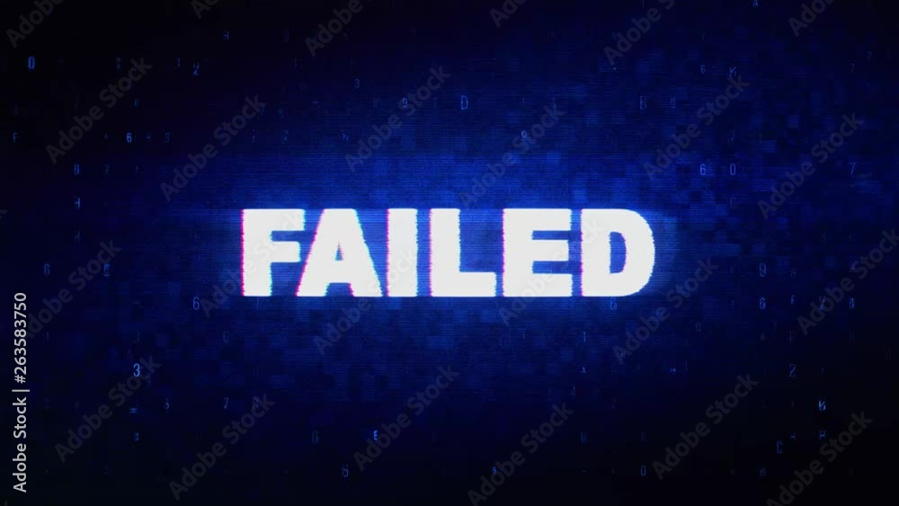 Failed Text Digital Noise Twitch and Glitch Effect Tv Screen Loop Animation Background. Login ...