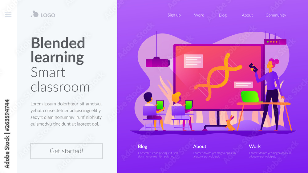 Digital classroom, flipped class and virtual learning, blended learning ...