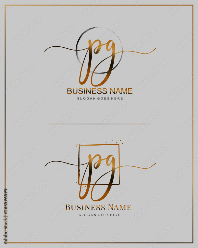 Initial P G PG handwriting logo vector. Letter handwritten logo ...