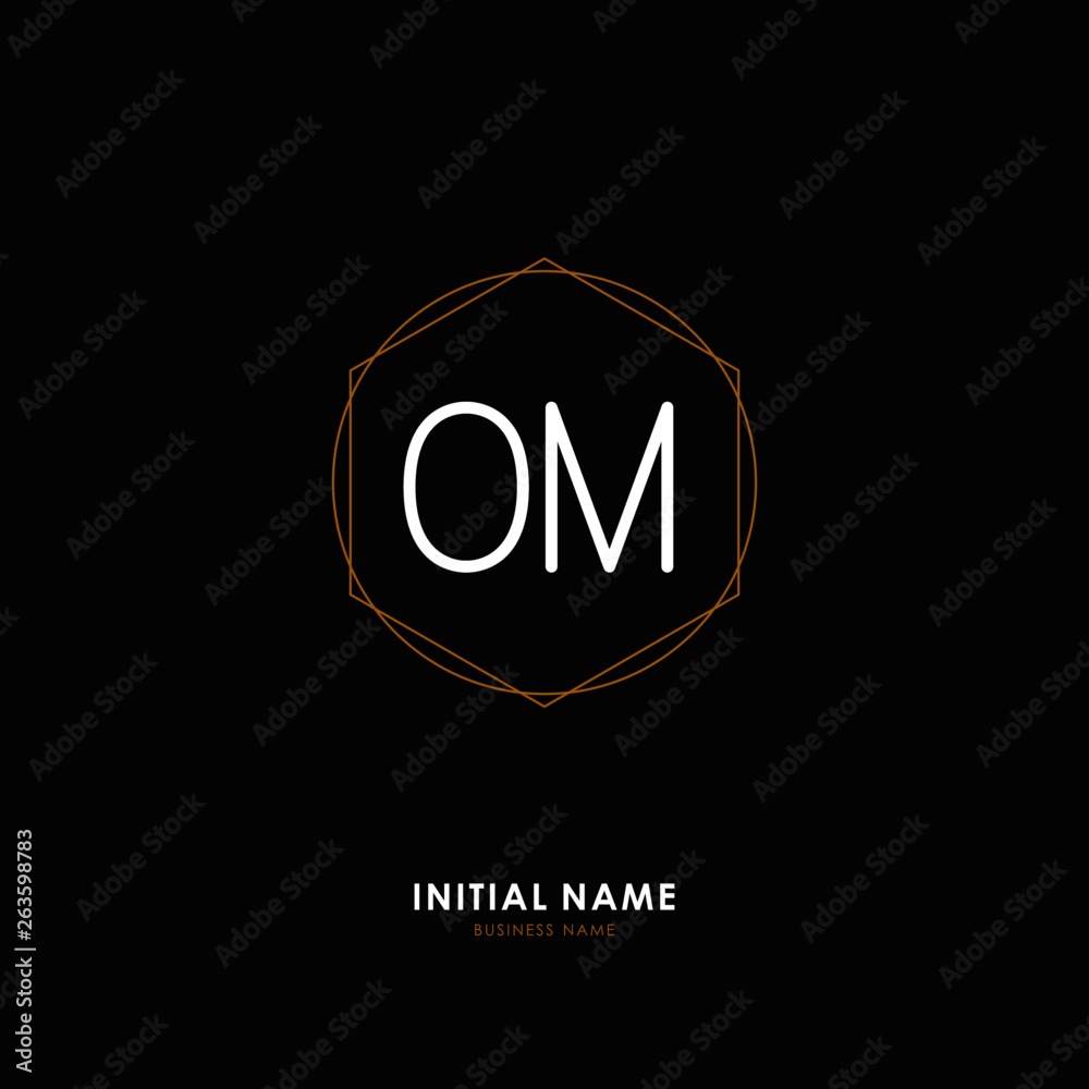 O M OM Initial logo letter with minimalist concept. Vector with ...